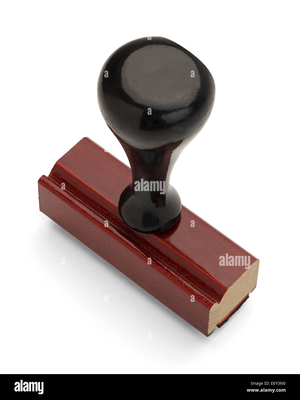 Rubber Stamp with wood Handle and Base Isolated On White Background ...