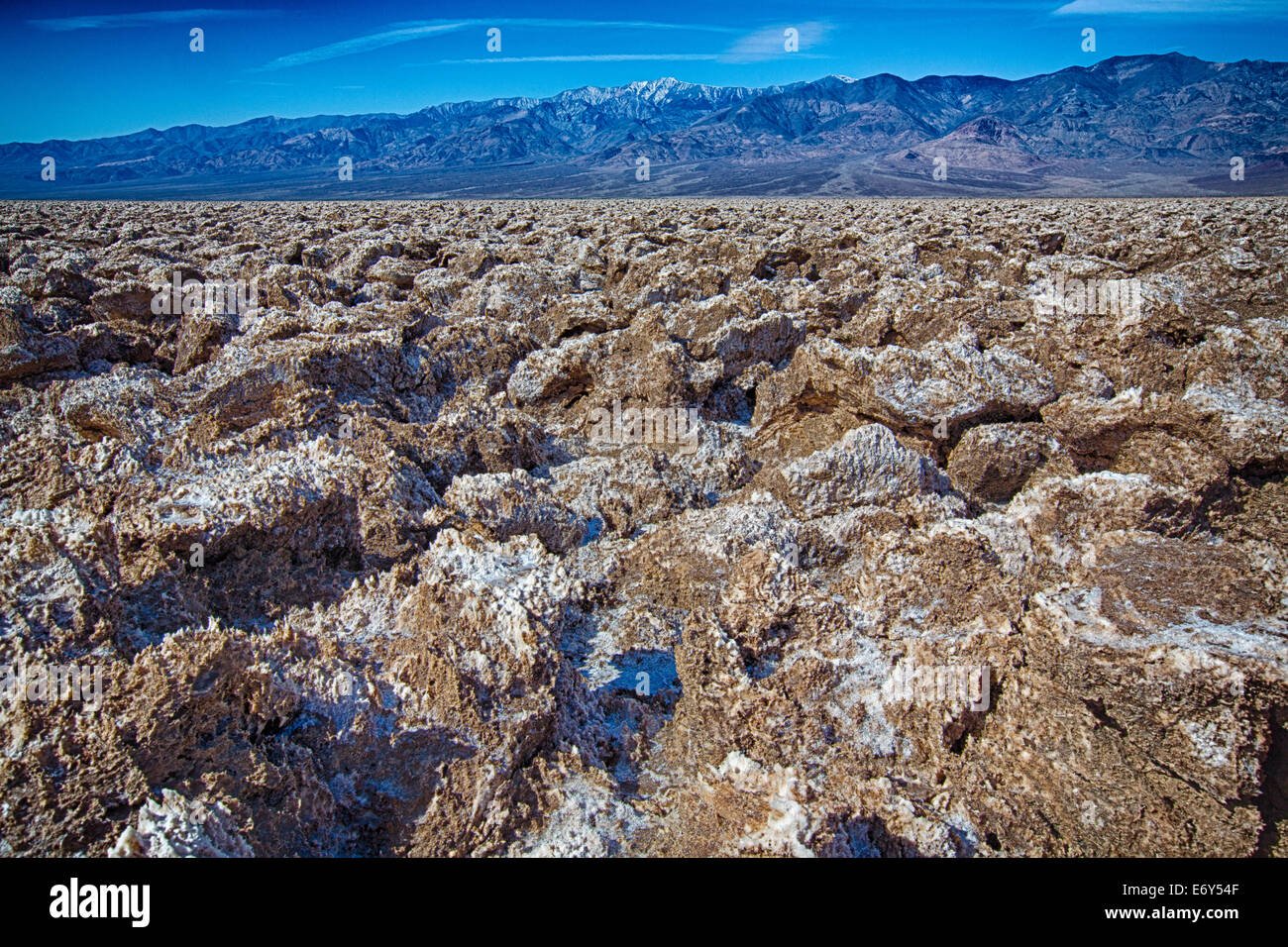 View of Death Valley and the surrounding mountains from Devil's Golf ...