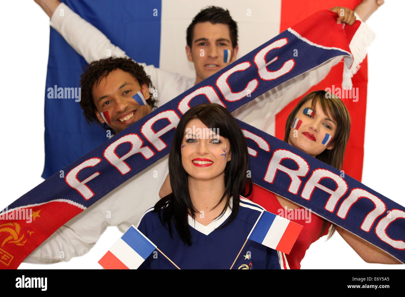 Two French couples ready to support their national team Stock Photo - Alamy