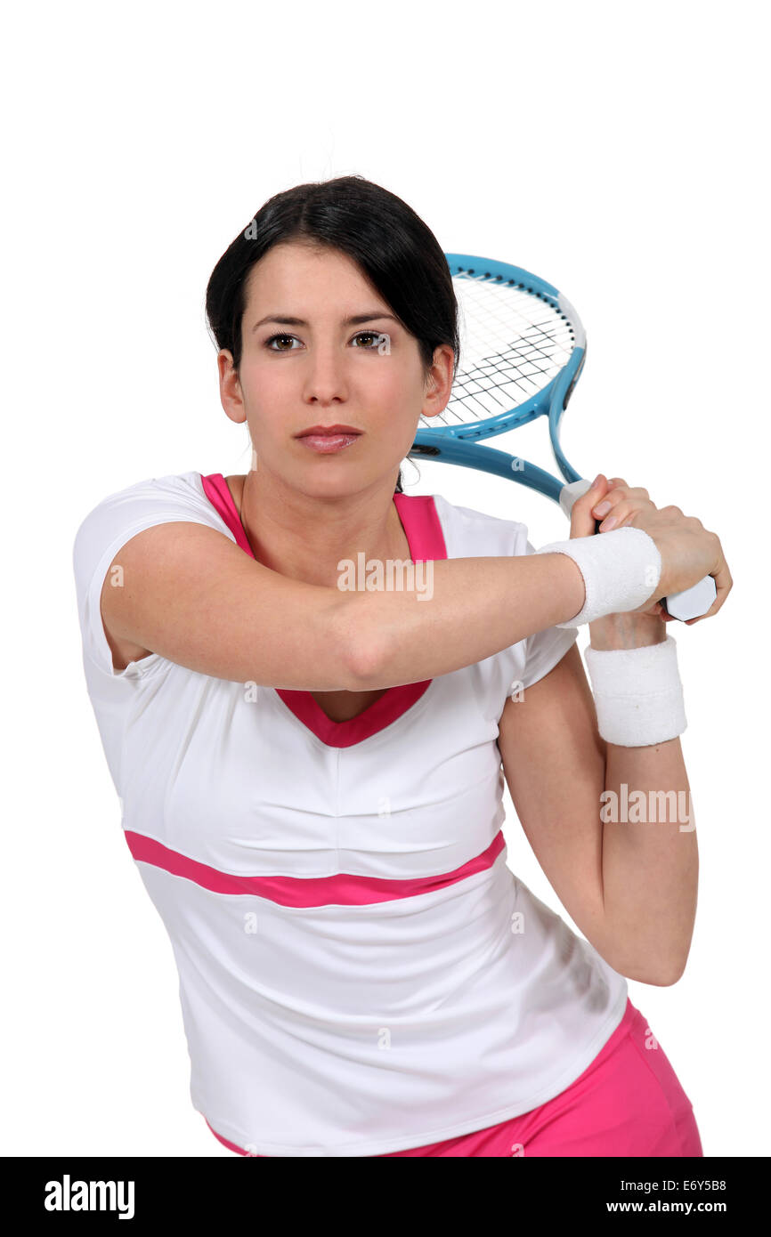Woman playing tennis Stock Photo - Alamy