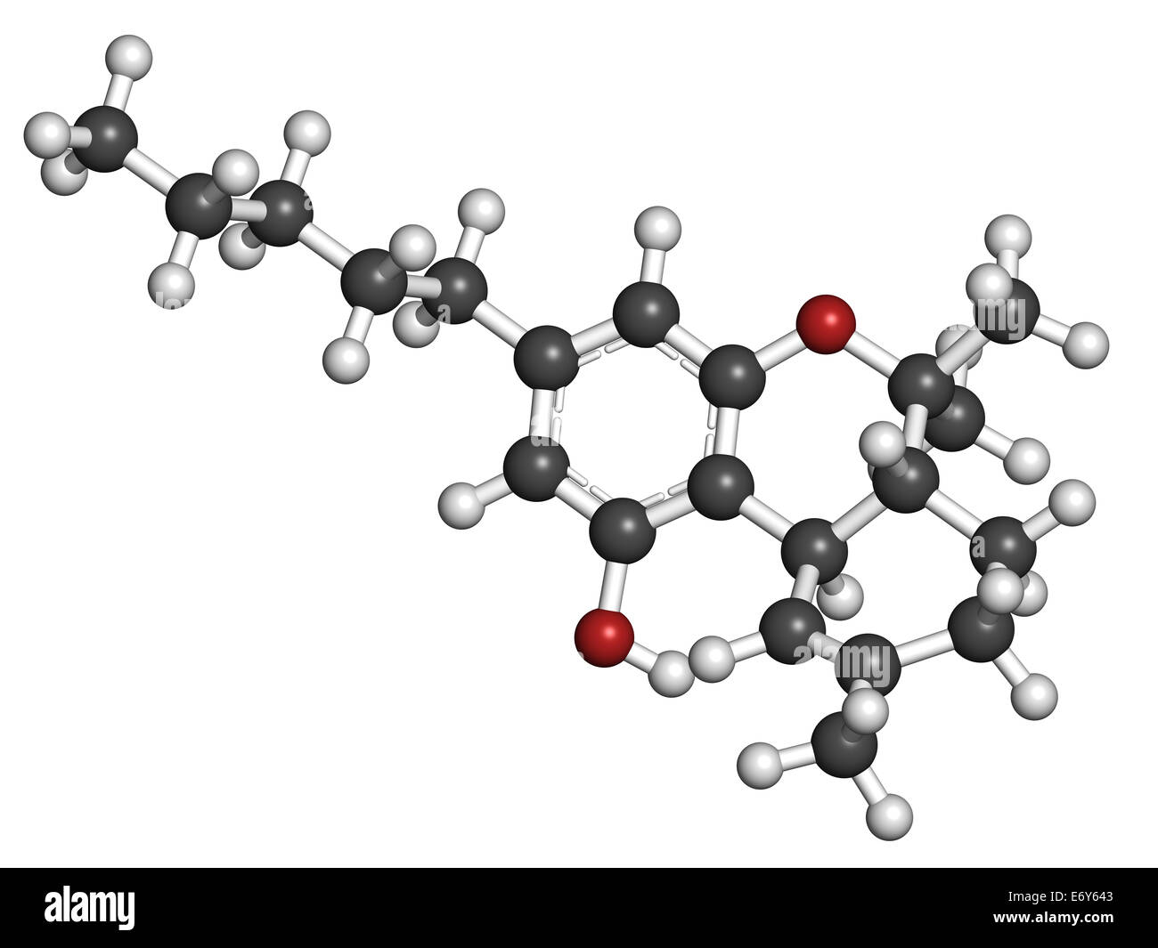 THC (delta-9-tetrahydrocannabinol, dronabinol) cannabis drug molecule ...