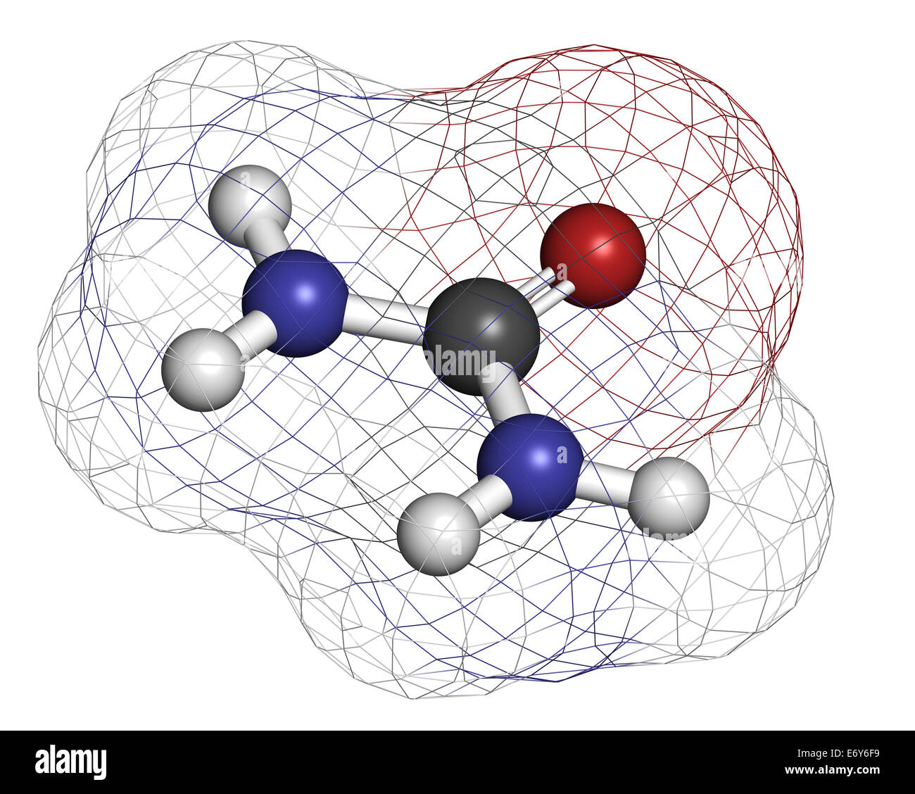 Urea (carbamide) molecule. Used in cosmetics, fertilizer; present in ...