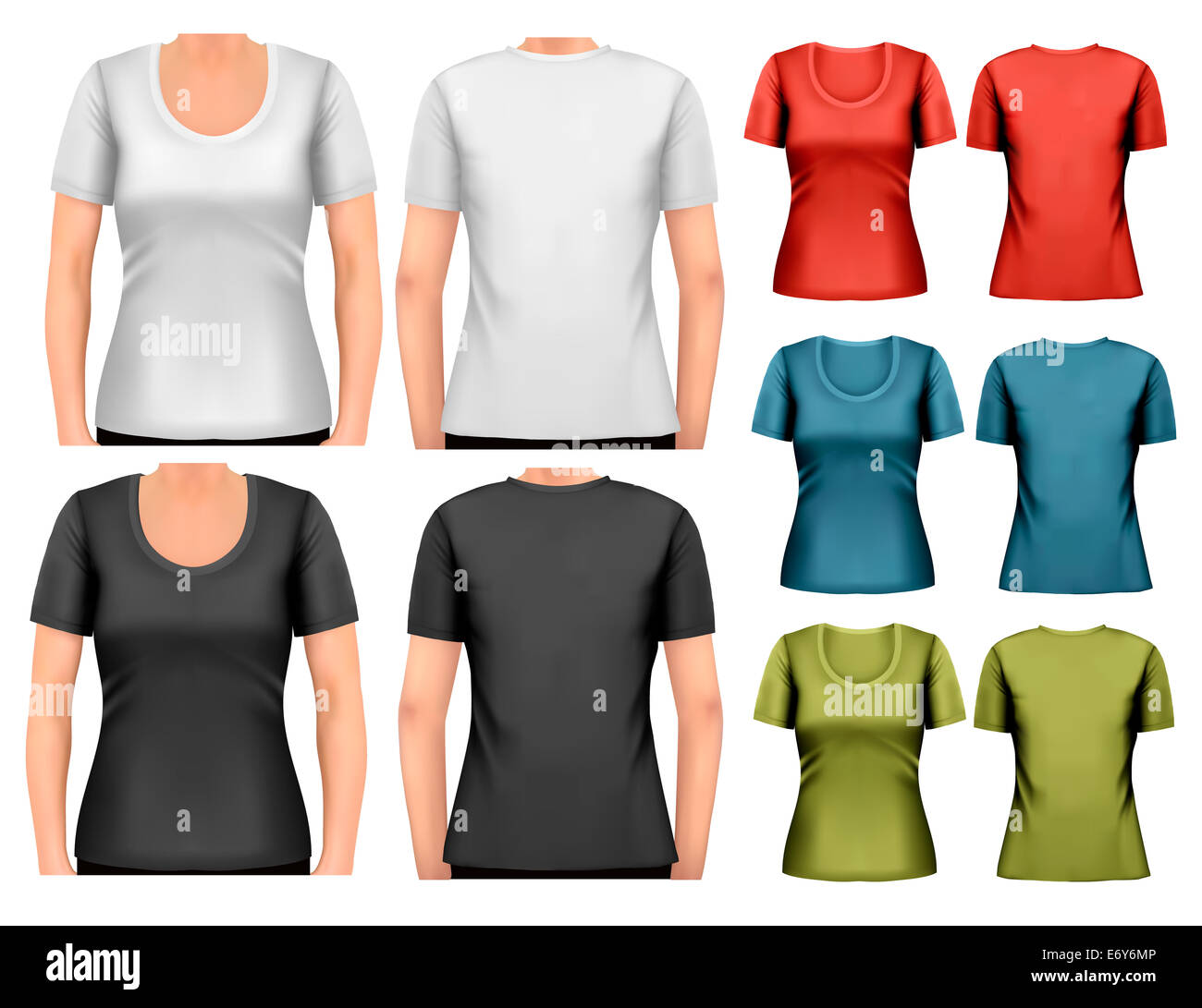 Set of colorful female t-shirts. Vector Stock Photo - Alamy