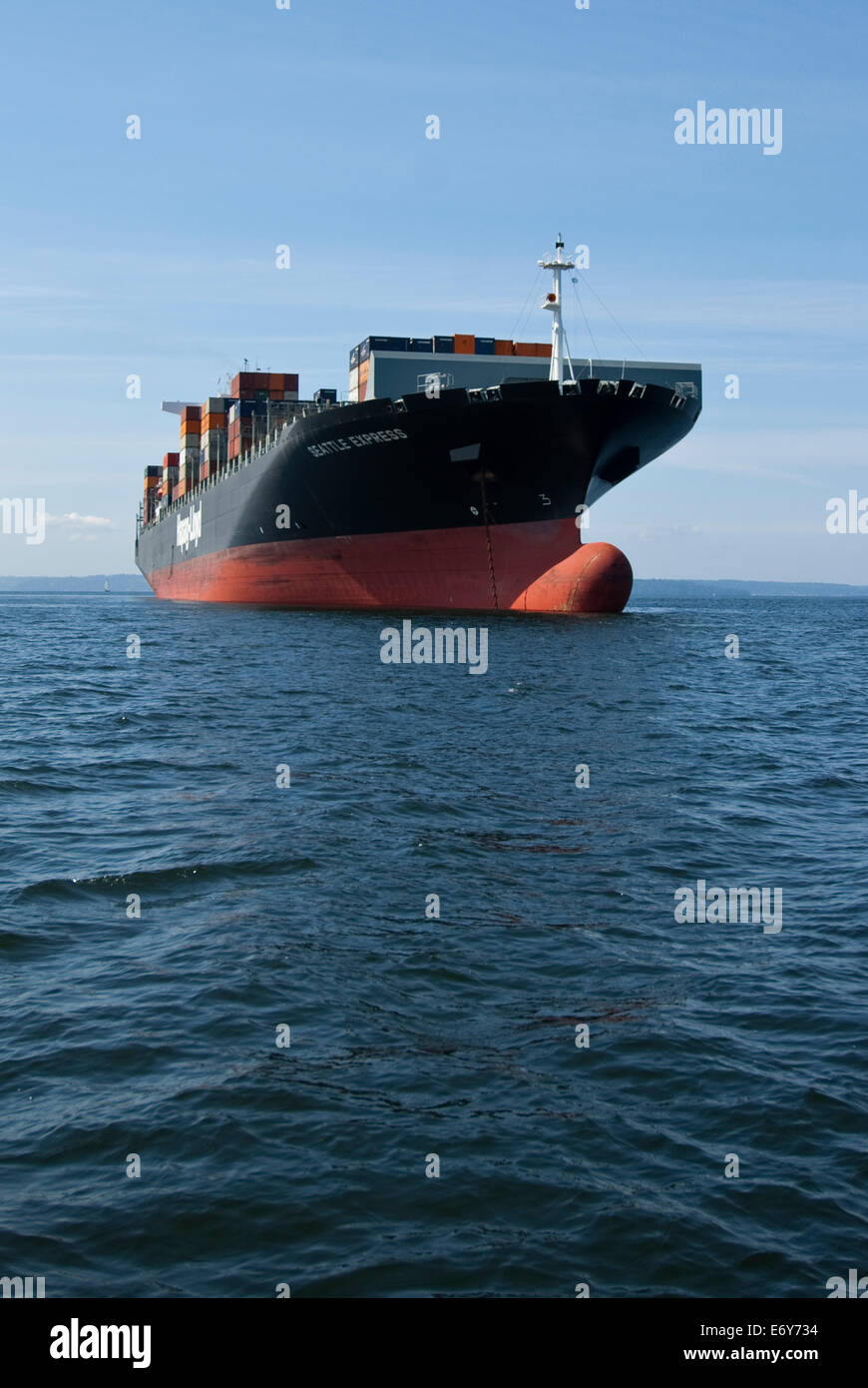 Container Ship Seattle Express Anchored In Elliott Bay Seattle ...