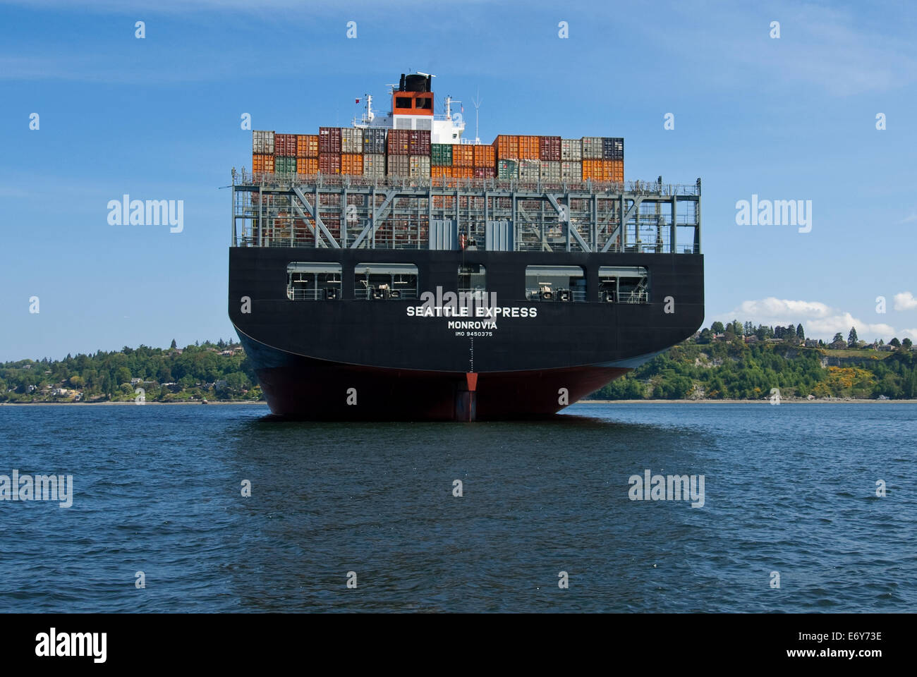 Container Ship Seattle Express Anchored In Elliott Bay Seattle ...