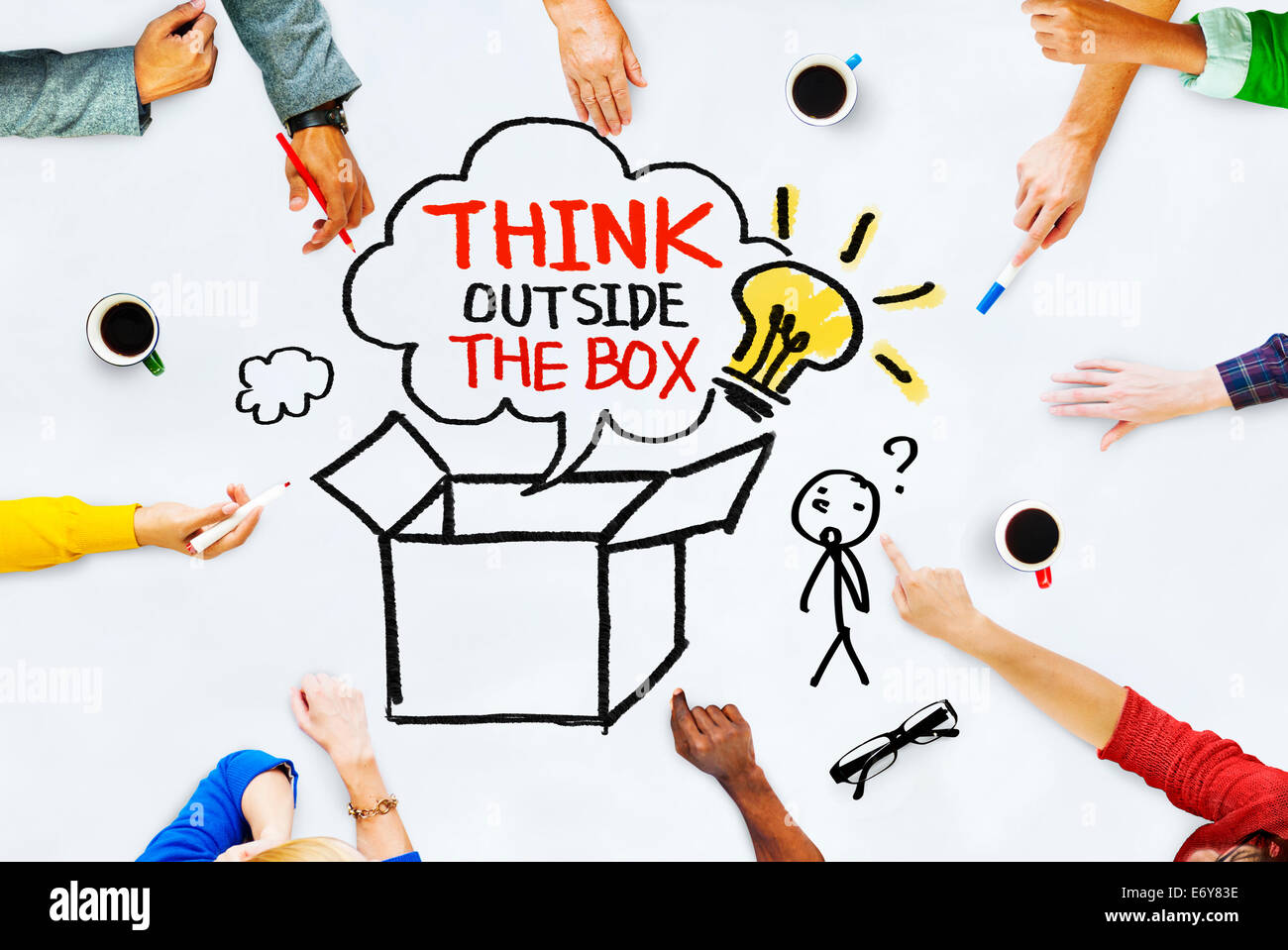 Think outside the box hi-res stock photography and images - Alamy