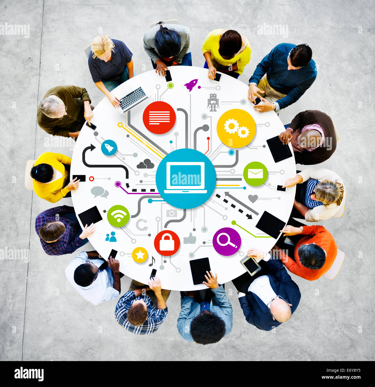 Group Of Multi-Ethnic People Social Networking Stock Photo - Alamy
