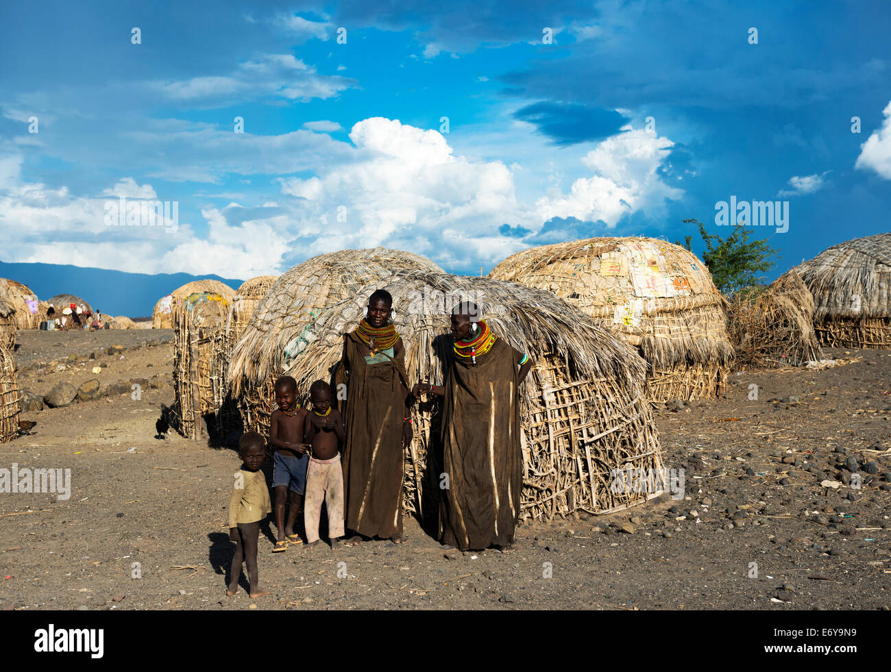Turkana woman wearing traditional Turkana clothing Stock Photo - Alamy