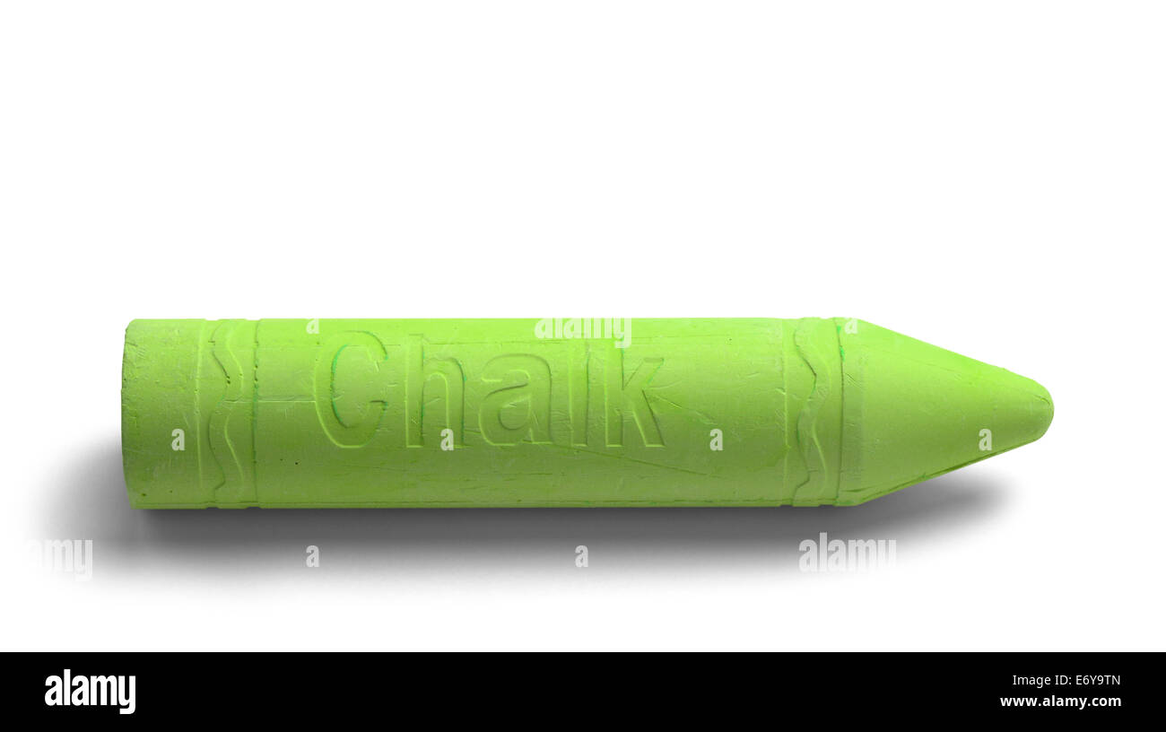 Large Green Chalk Side View Isolated on White Background Stock Photo ...