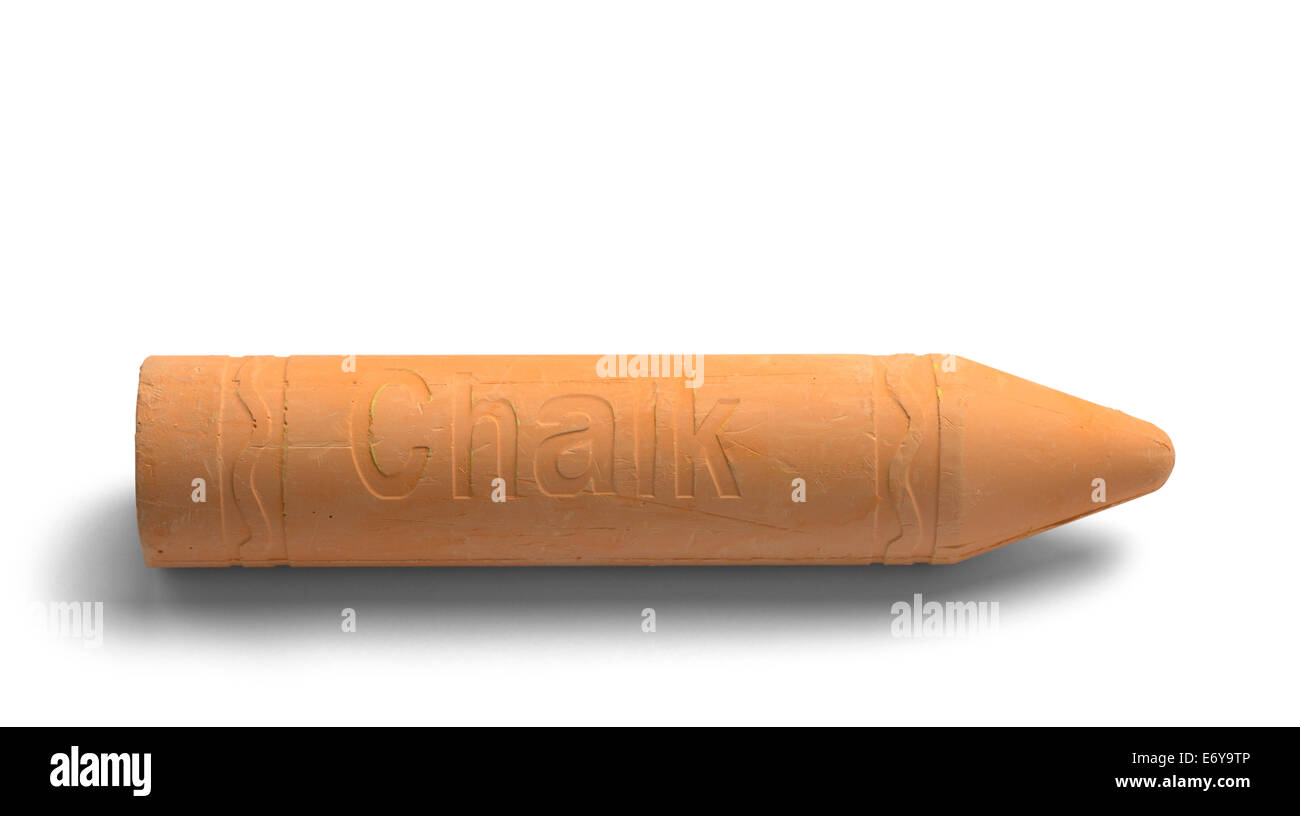 Large Orange Chalk Side View Isolated on White Background Stock Photo ...