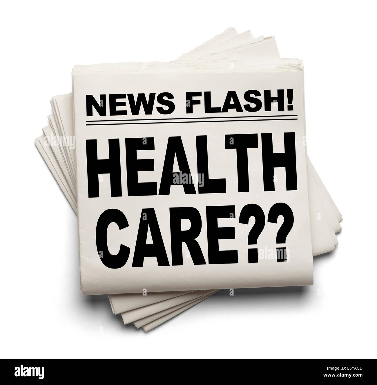 News Flash Health Care ? News Paper Isolated on White Background Stock ...
