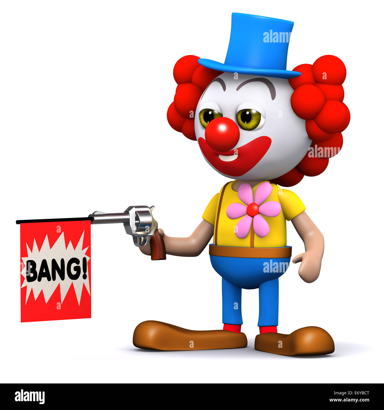 3d render of a clown with a toy gun Stock Photo - Alamy
