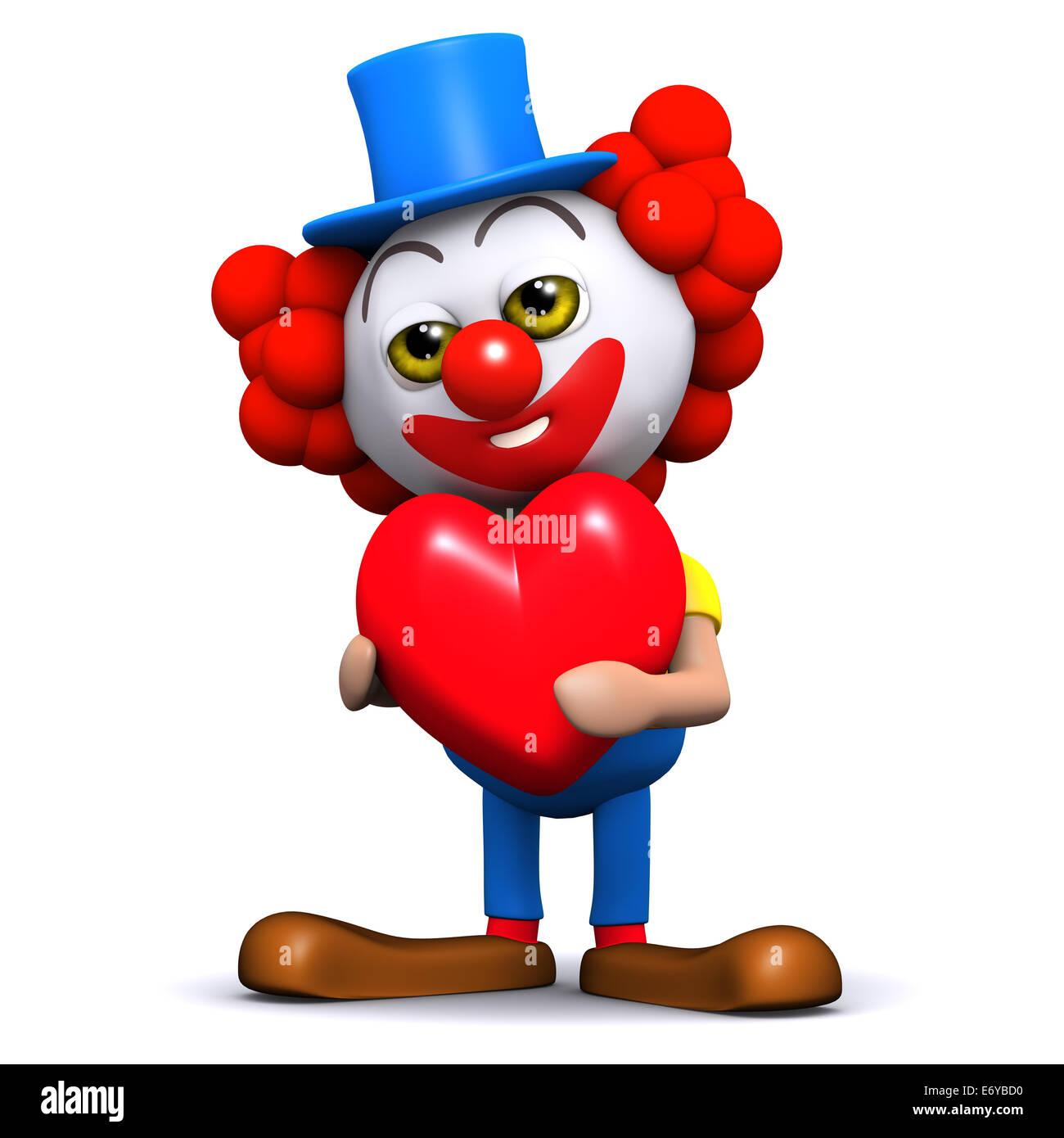 3d render of a clown hugging a red heart Stock Photo - Alamy