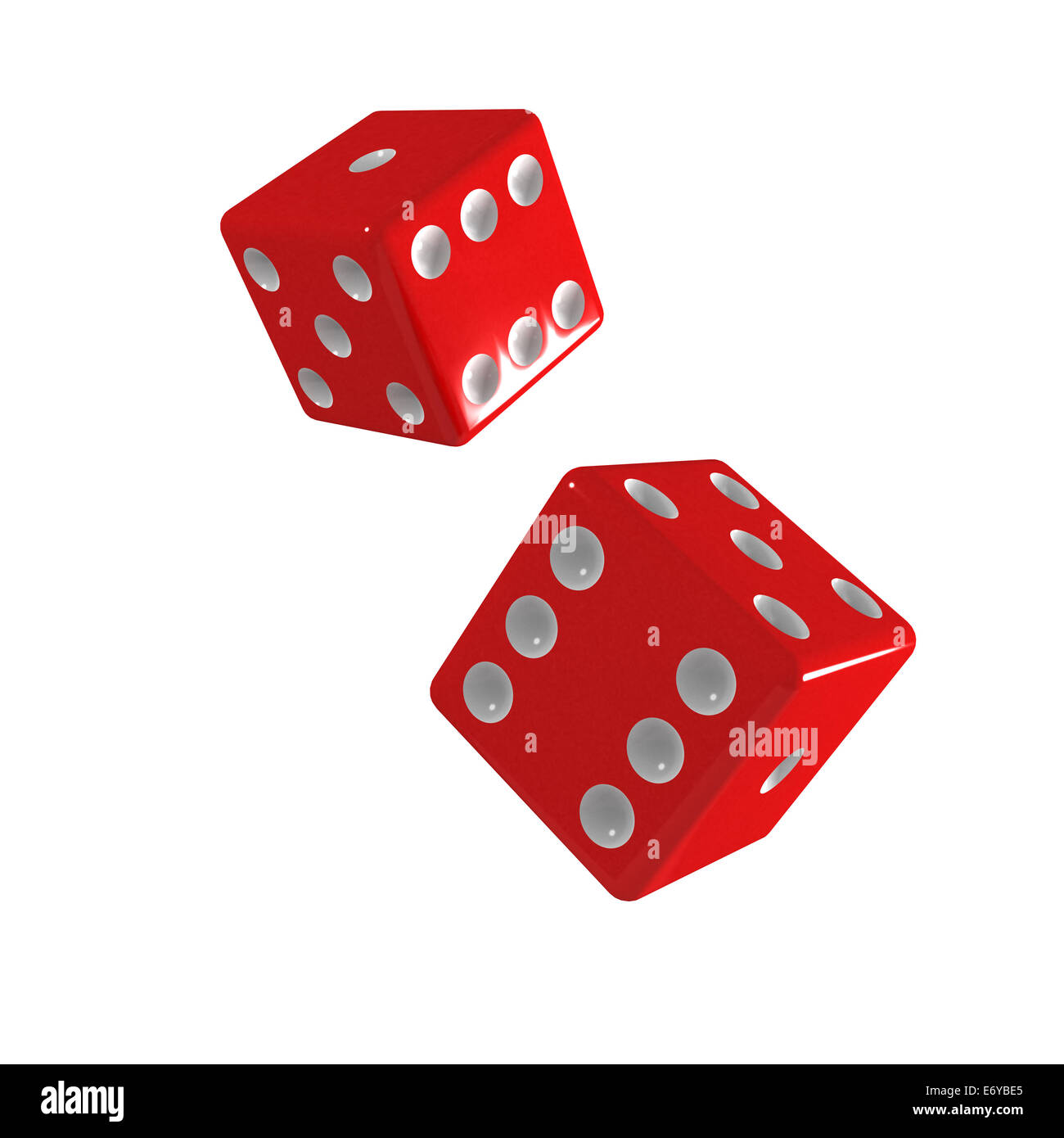 3d render of two red dice falling Stock Photo - Alamy