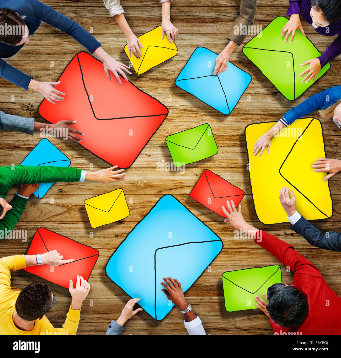 Aerial View of People and E-Mail Concepts Stock Photo - Alamy
