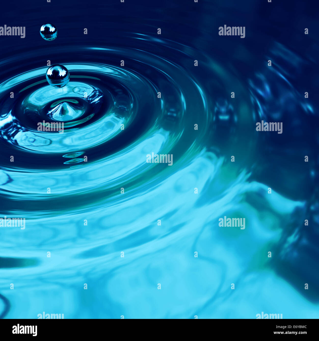 3d render of blue metallic ripple effect on fluid surface Stock Photo ...