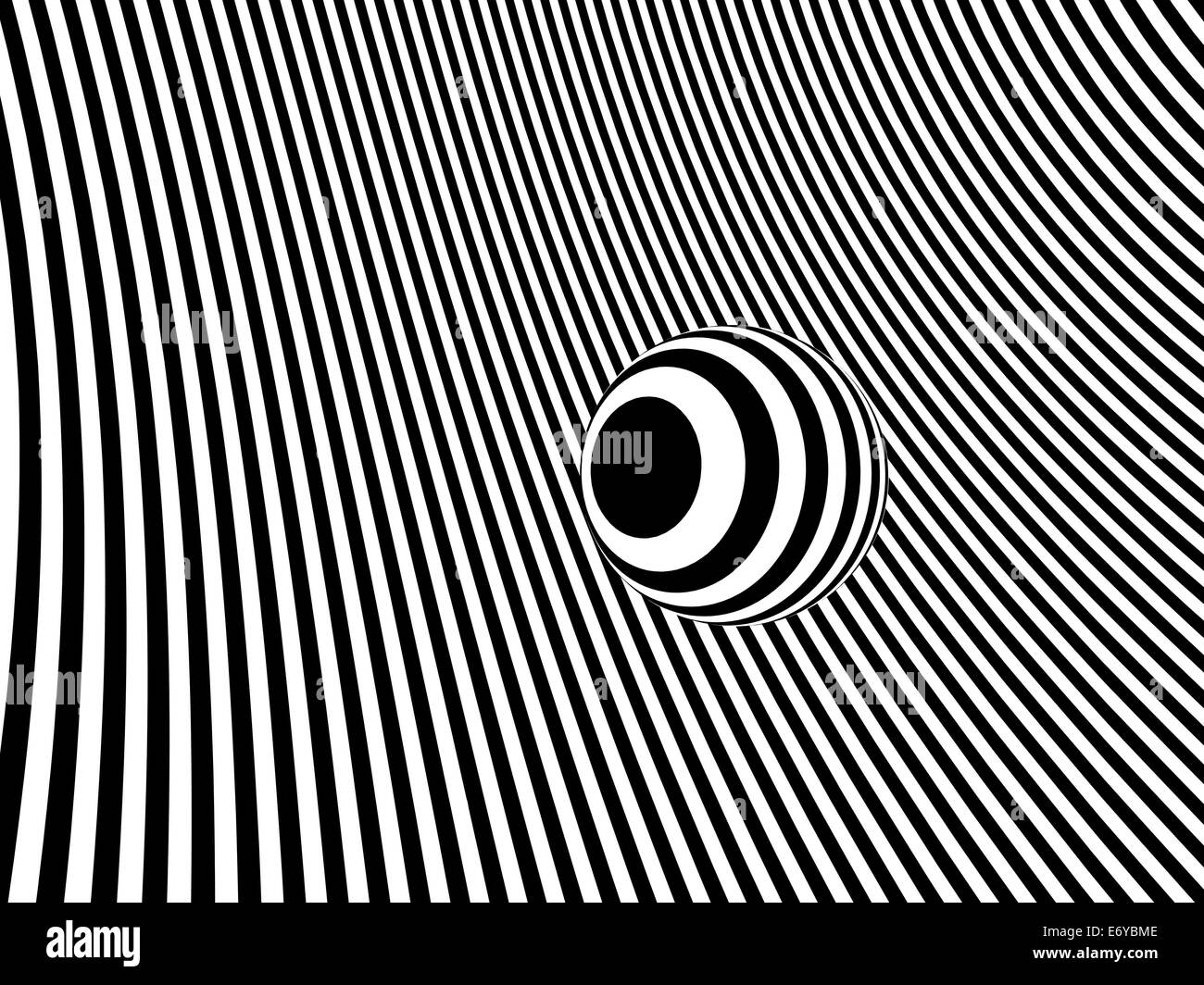 3d render of monochrome striped environment with sphere Stock Photo - Alamy