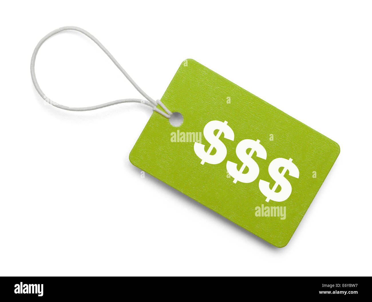 Small Hang Tag with Cash Symbols Isolated on White Background Stock ...