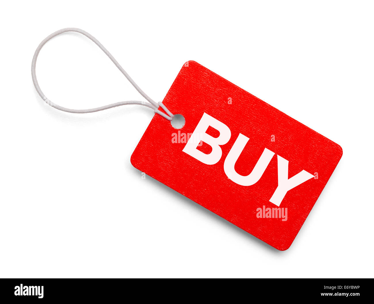Red Buy Hang Tag Isolated on White Background Stock Photo - Alamy