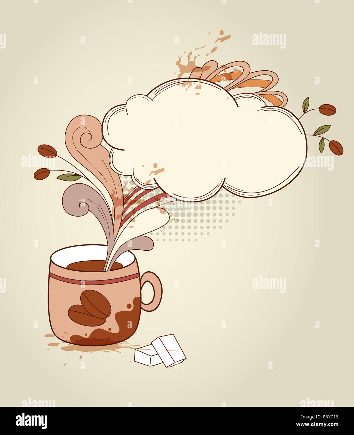 Hand drawn retro cup of coffee Stock Photo - Alamy