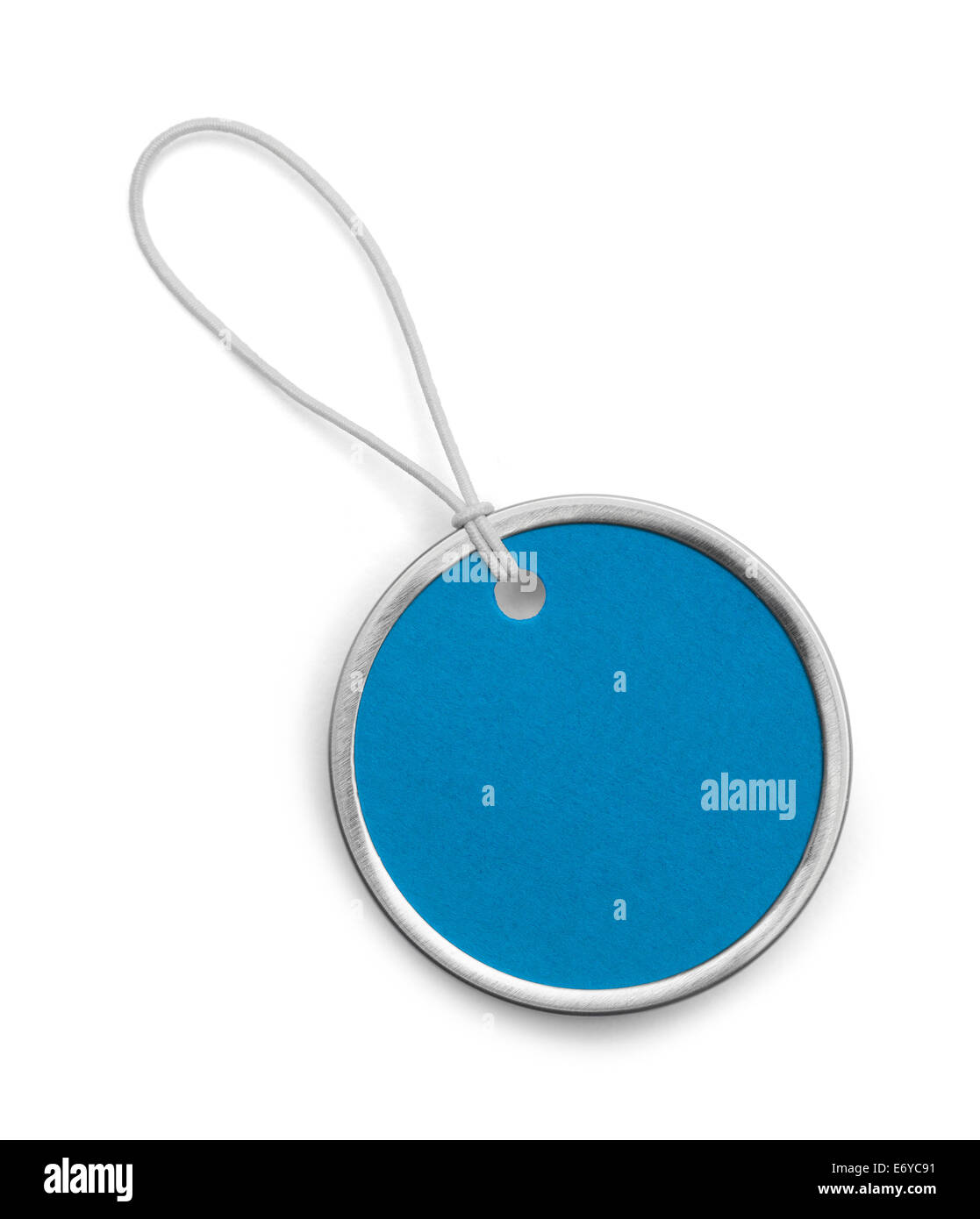 Blank Small Circle Blue Tag Isolated on White Background Stock Photo ...