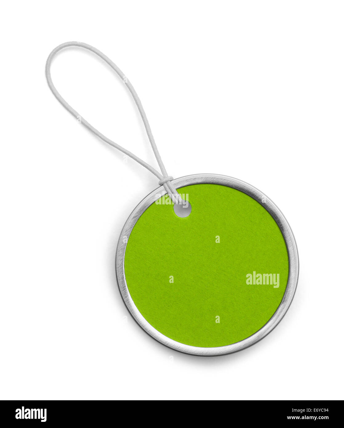 Blank Circle Green Tag Isolated on White Background Stock Photo - Alamy