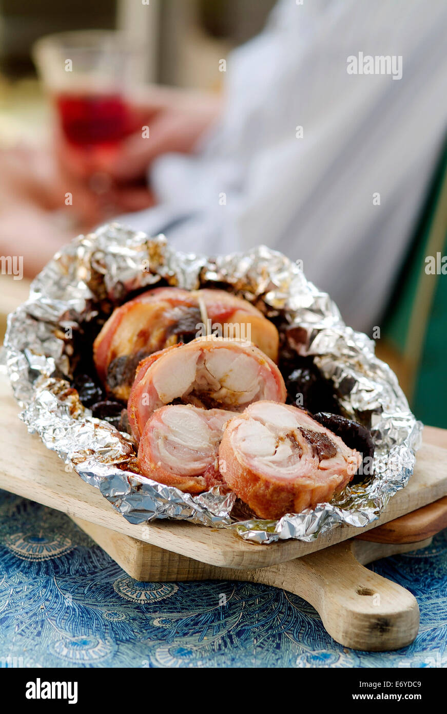Saddle of rabbit with prune stuffing Stock Photo - Alamy