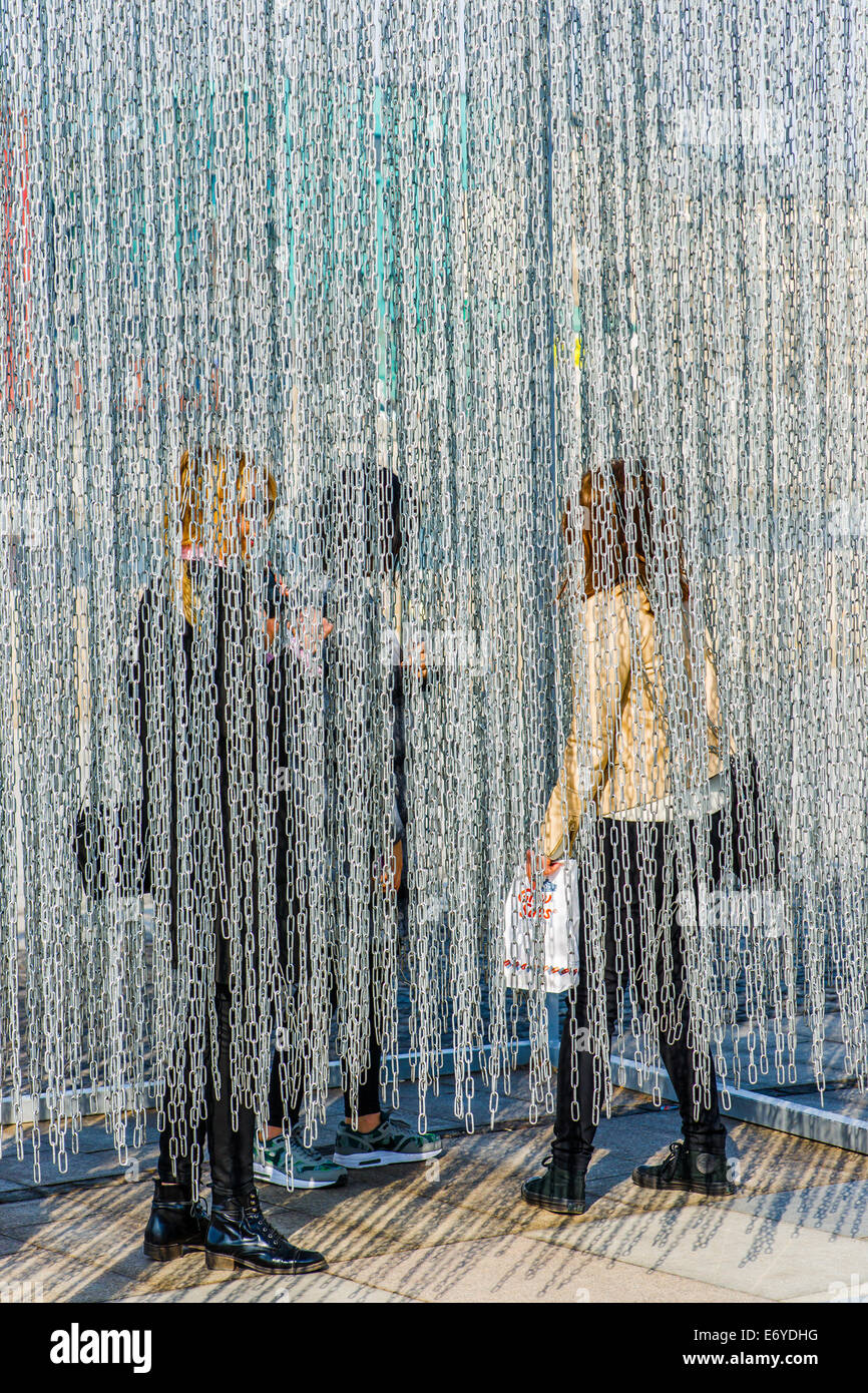 Chain attraction installed on in Museon park of Moscow Stock Photo - Alamy