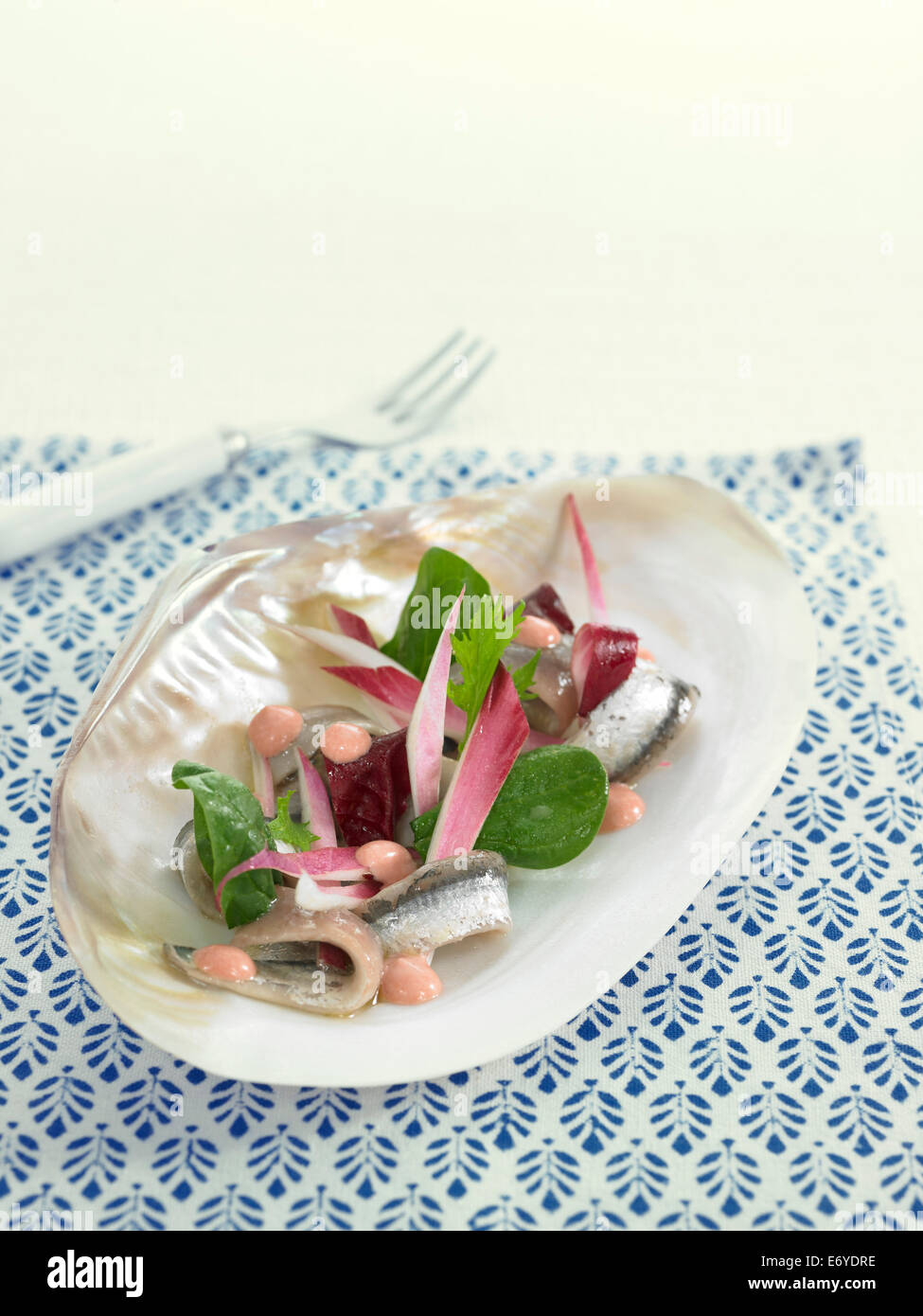 Marinated anchovy salad Stock Photo - Alamy