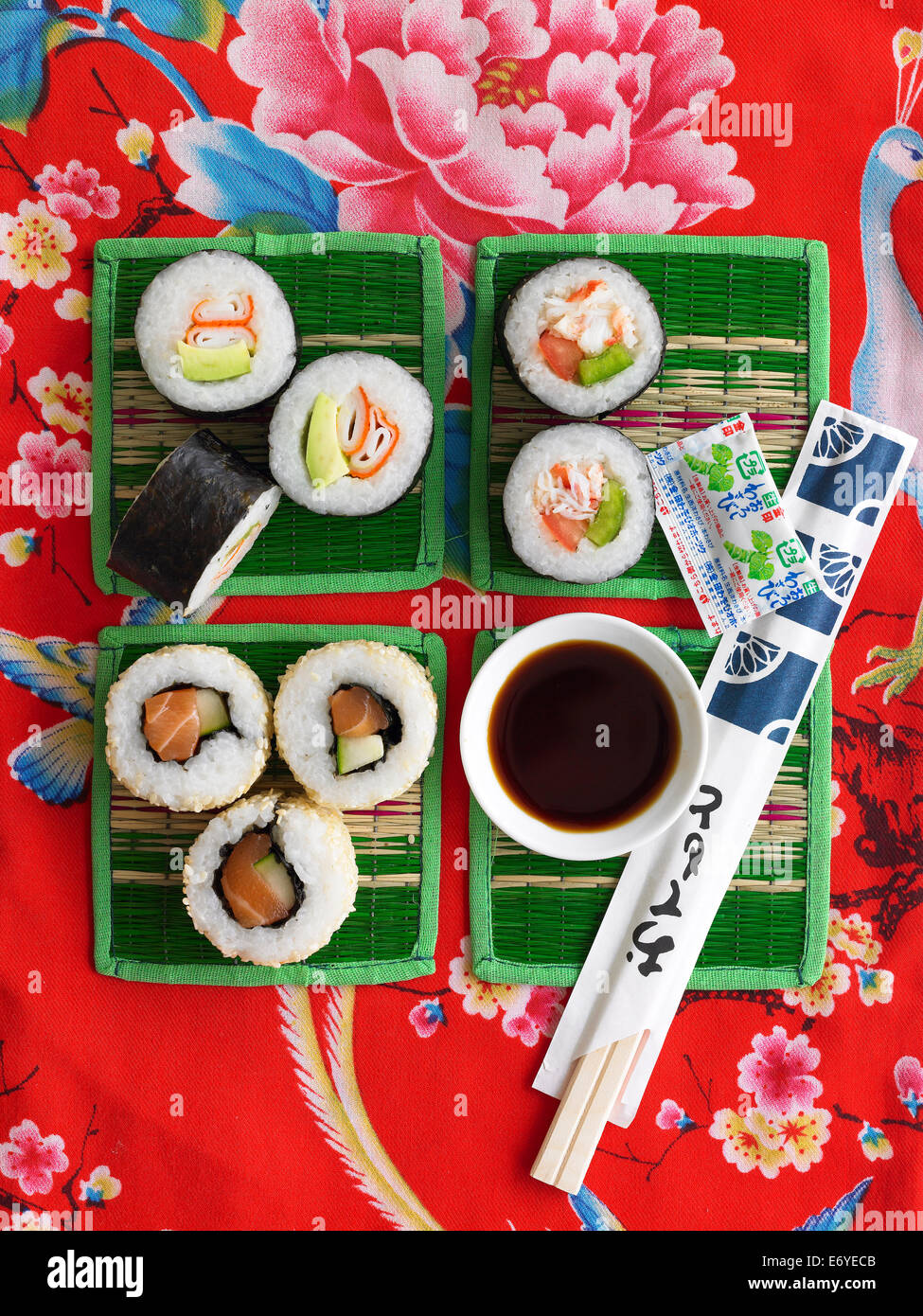 Assortment of makis Stock Photo - Alamy