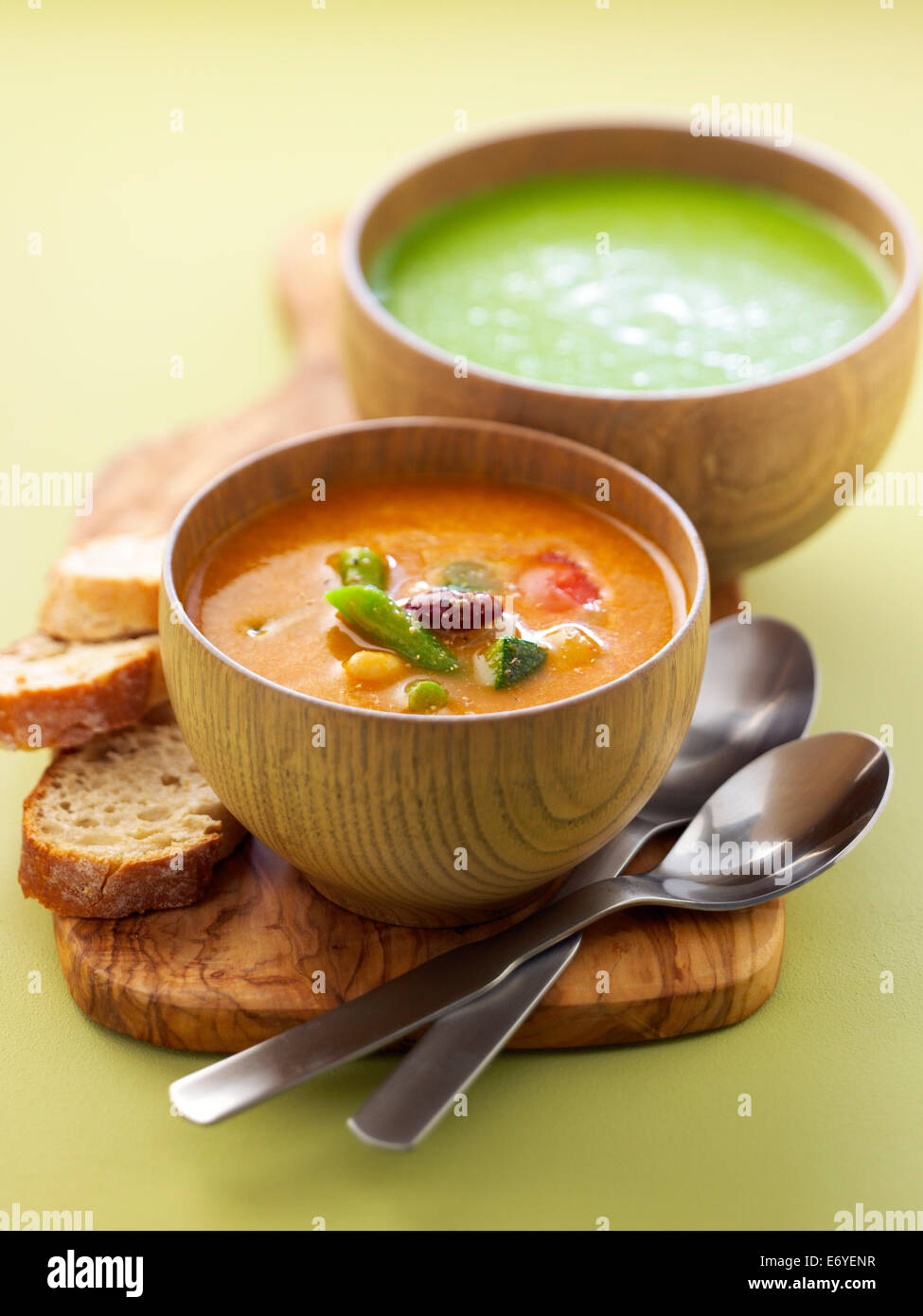 Two different soups Stock Photo - Alamy