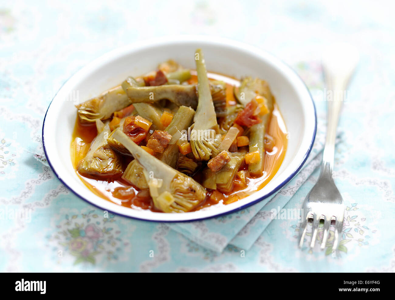Artichokes à la barigoule Stock Photo - Alamy