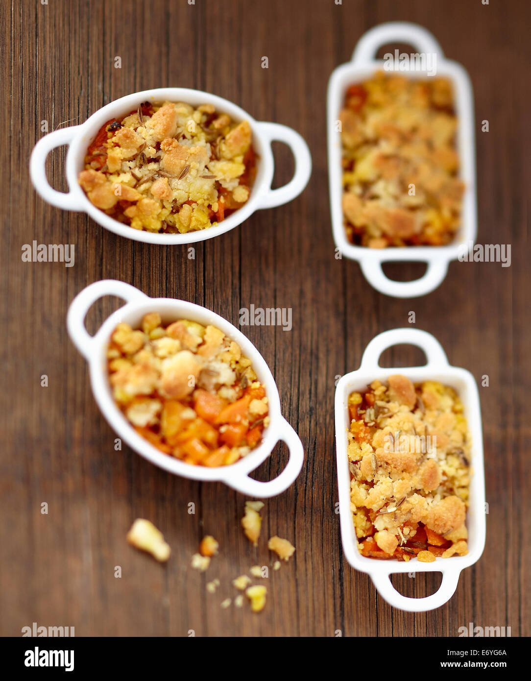 Carrot and cumin savoury crumbles Stock Photo - Alamy