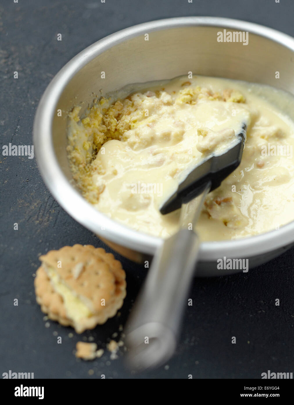 Preparing a Fiadone-style ricotta cake Stock Photo - Alamy