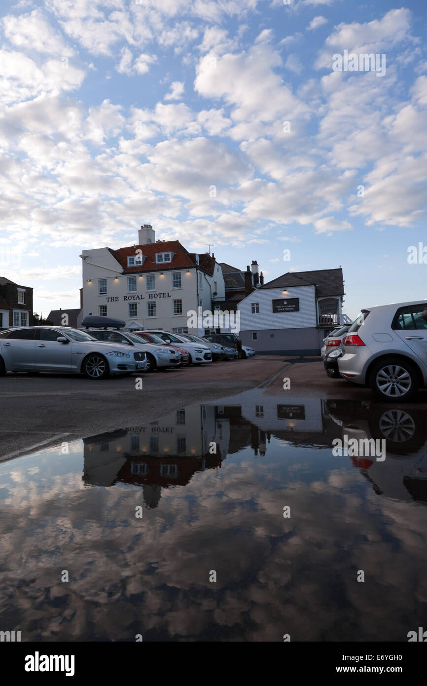 Evening image of the Royal Hotel, on the Seafront at Deal, Kent ...