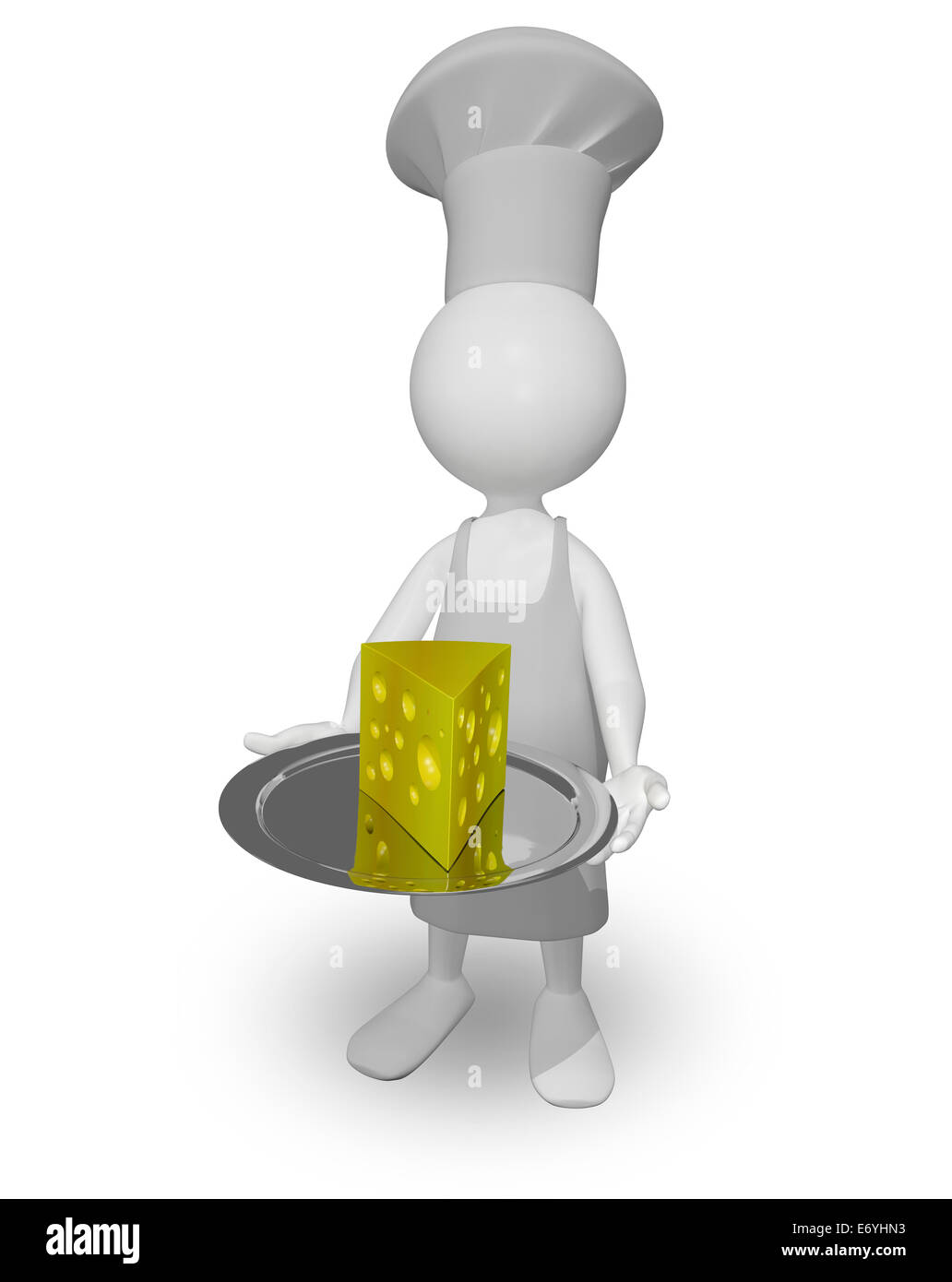 abstract illustration a chef with a cheese on a tray Stock Photo - Alamy