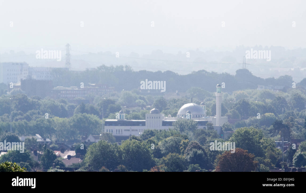 Wimbledon, London,UK. 2nd September 2014. Mosque rises amidst landscape ...