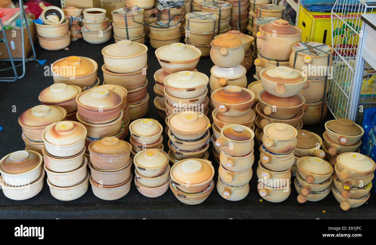 Clay pots, clay containers for sale Stock Photo - Alamy