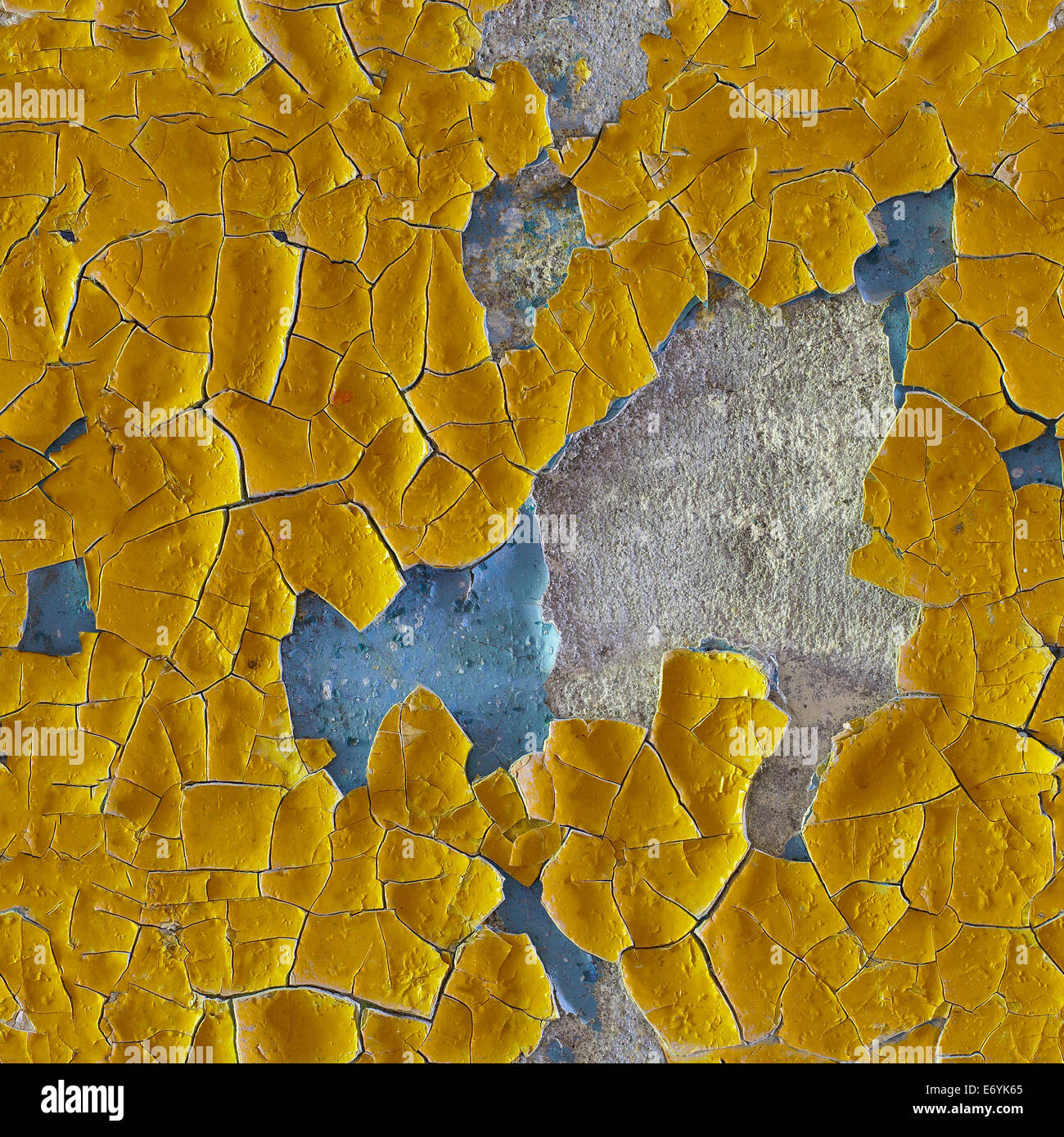 Cracked old yellow enamel on surface of wall - seamless pattern Stock ...