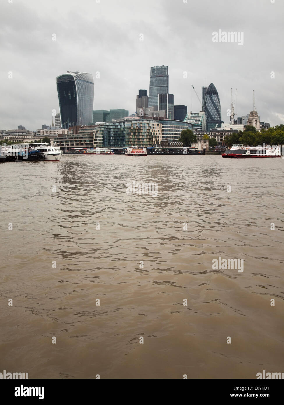 The skyline of the financial district, the city of London, viewed from ...
