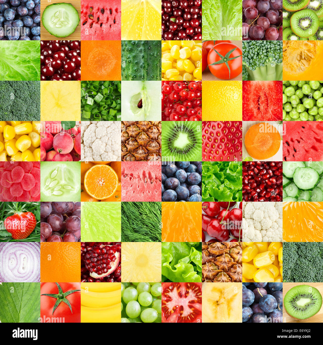 Collection of healthy fresh fruits and vegetables backgrounds Stock ...