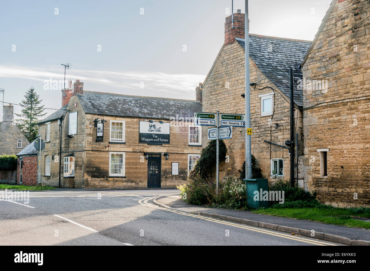 The Waggon and horses pub on the A15 crossroads in Langtoft ...