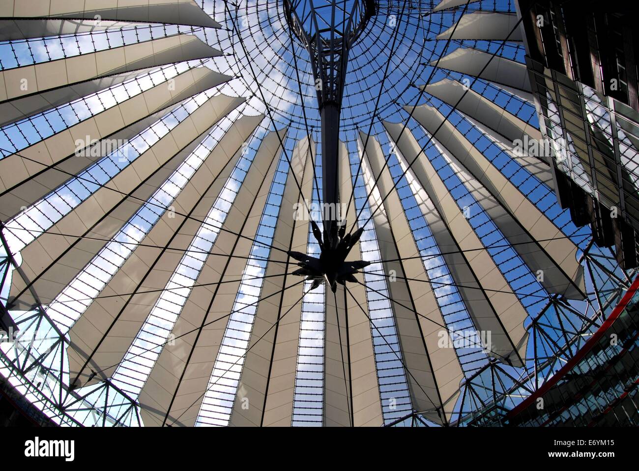 BERLIN, GERMANY: Fibre glass elliptical roof with white sails designed ...