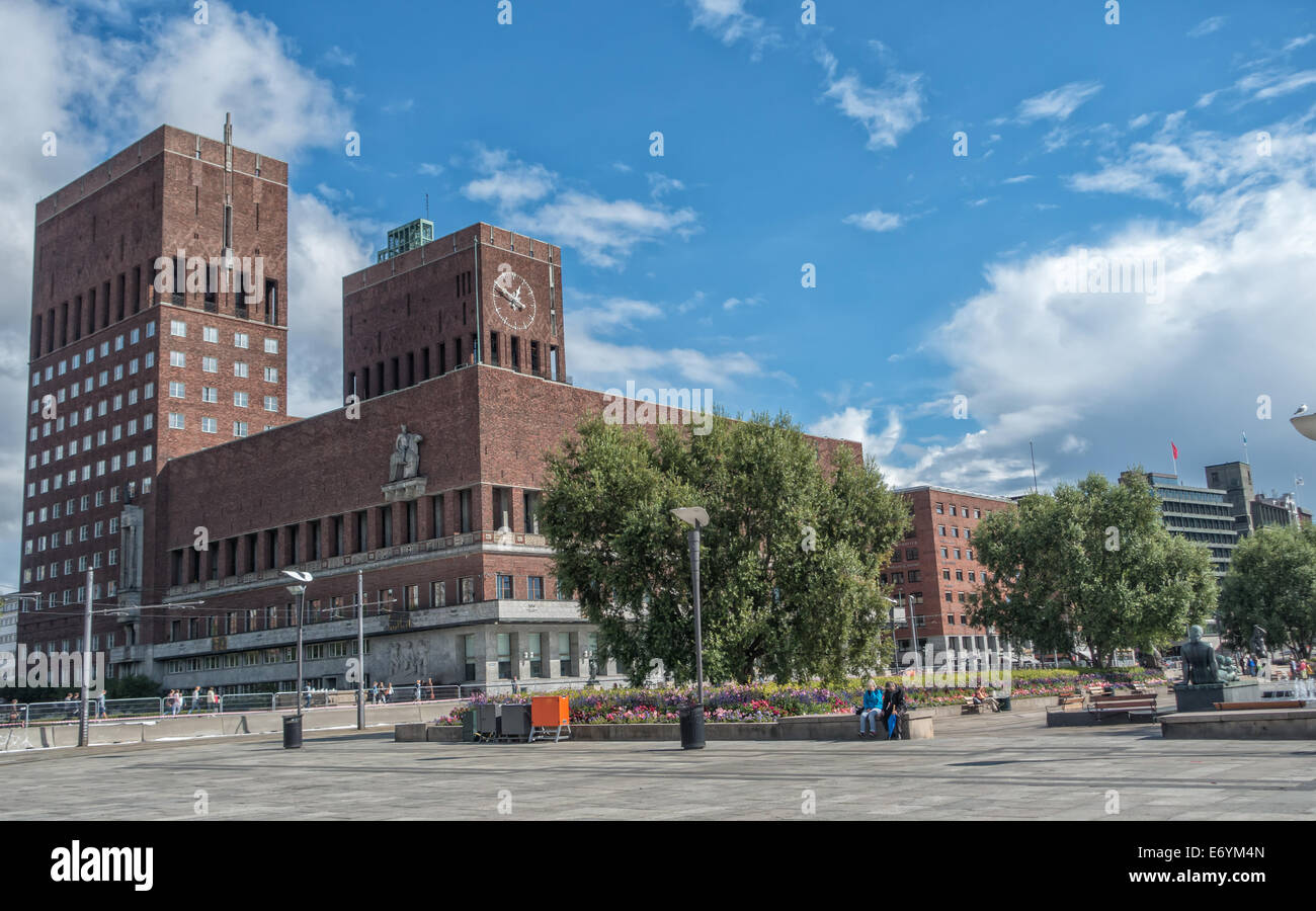 Exterior of the famous Oslo City Hall in Oslo, Norway Stock Photo - Alamy