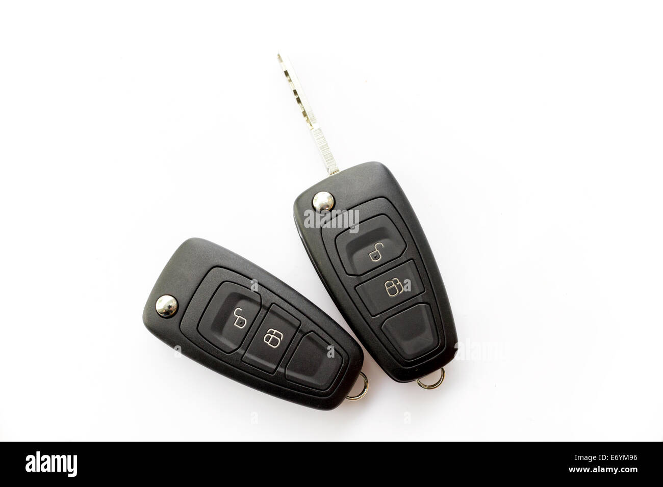 Car key on a white background Stock Photo - Alamy