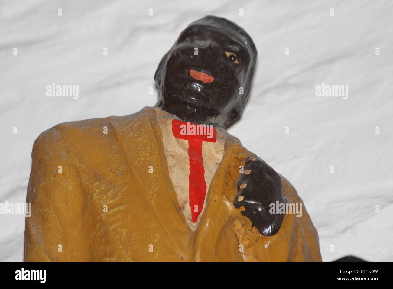 A sculptured jazz band figure displayed in a British pub Stock Photo ...