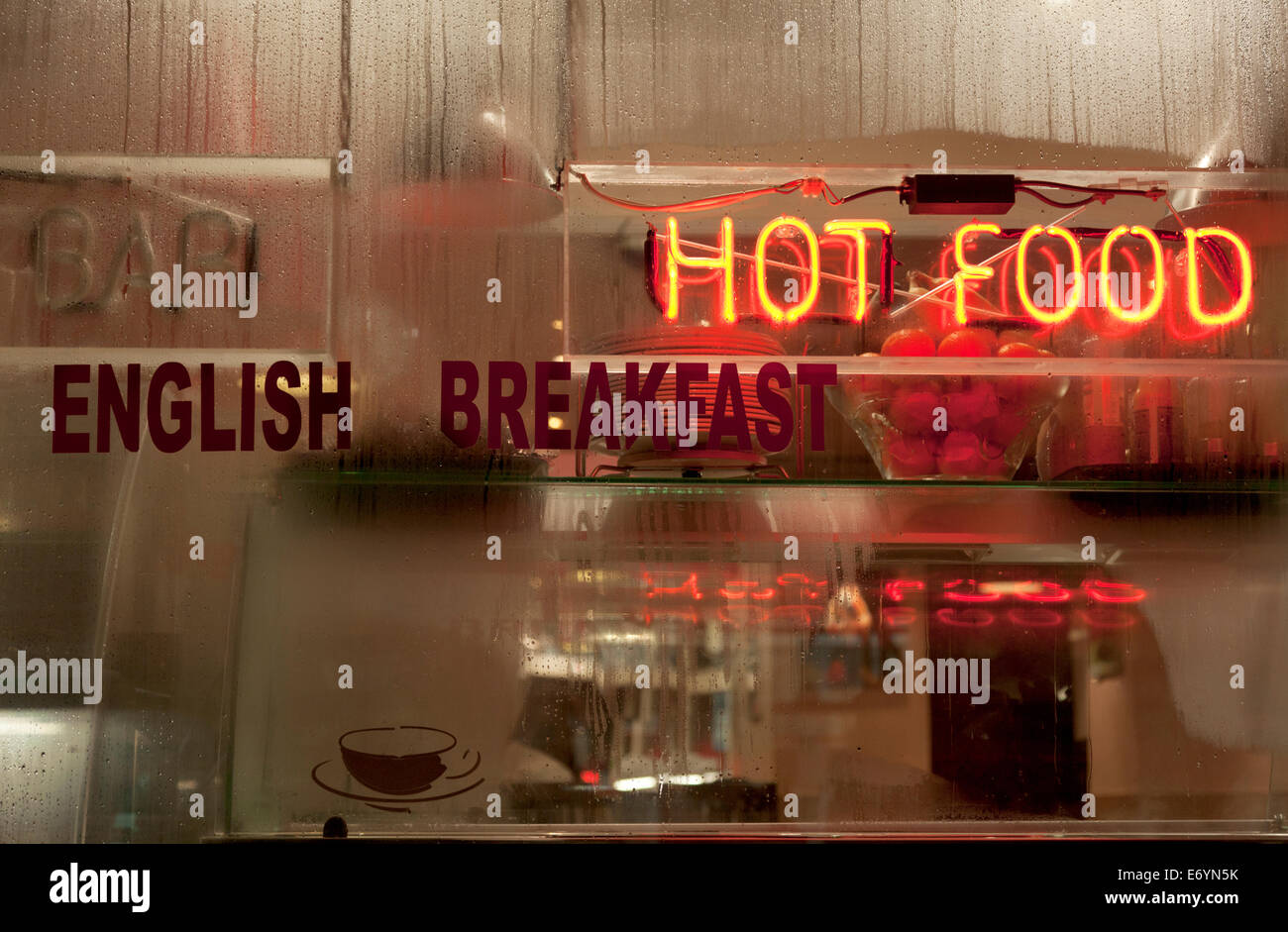 English Breakfast - Hot Food Shop Window Stock Photo - Alamy