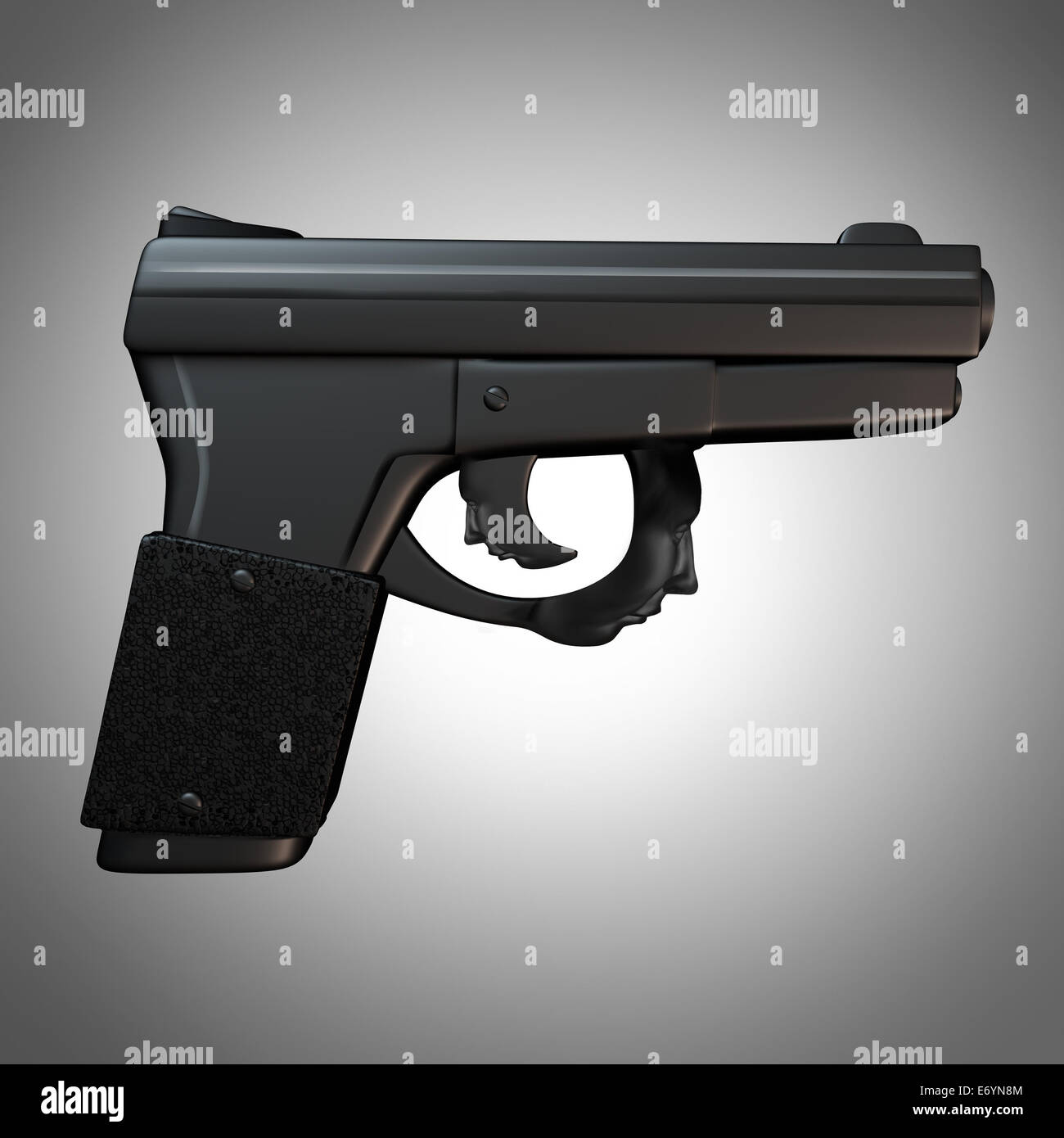 Gun issues and firearm laws concept as a generic three dimensional ...