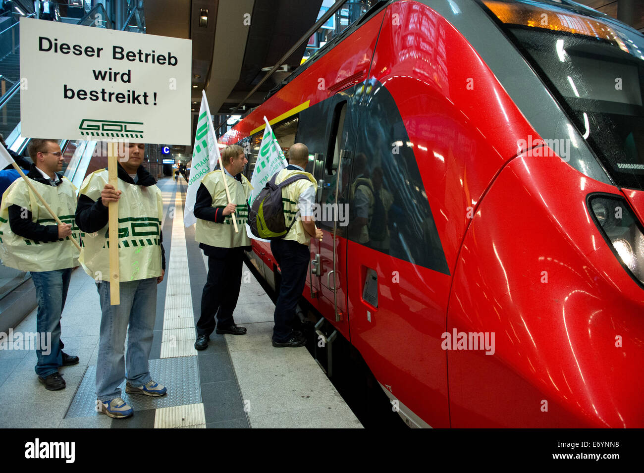 Berlin, Germany. 01st Sep, 2014. Members of the German Train Drivers ...
