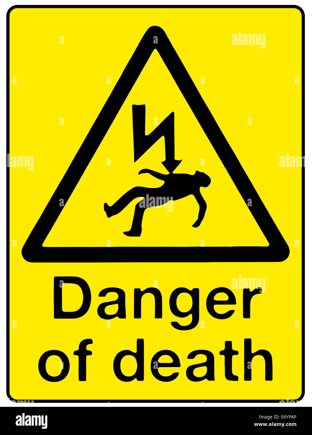 Danger of Death warning sigh over a white background Stock Photo - Alamy